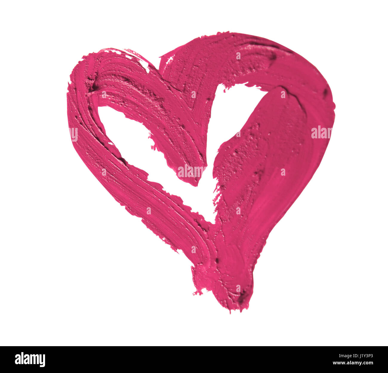 smashed pink heart shape isolated on white background Stock Photo - Alamy