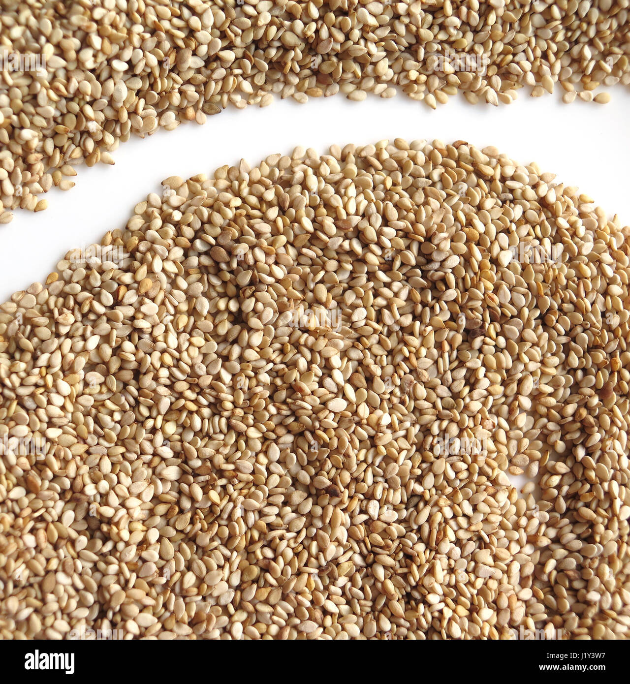 background of sesame seeds on a white background Stock Photo - Alamy