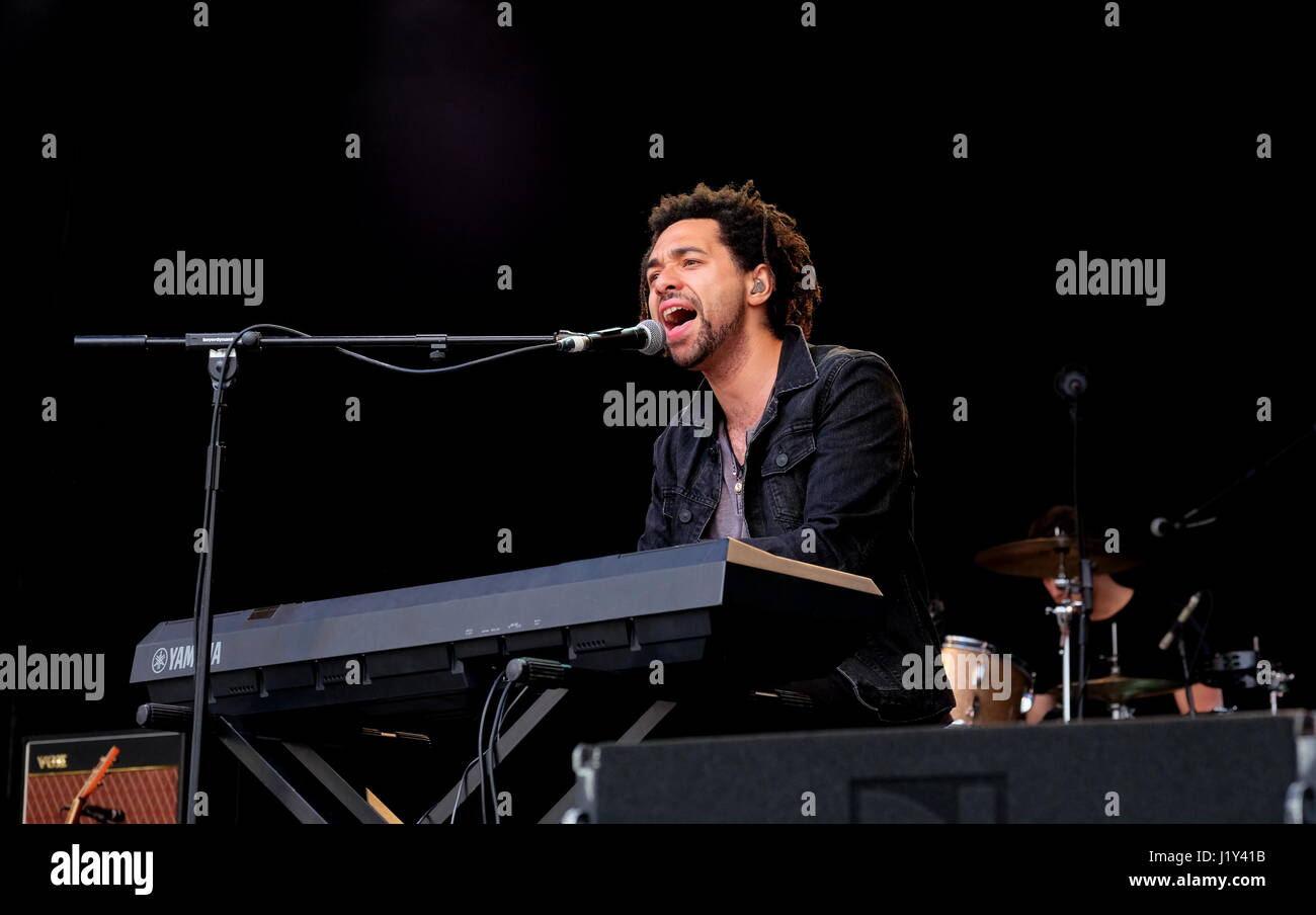Ben Earle with British country music duo The Shires performing at ...