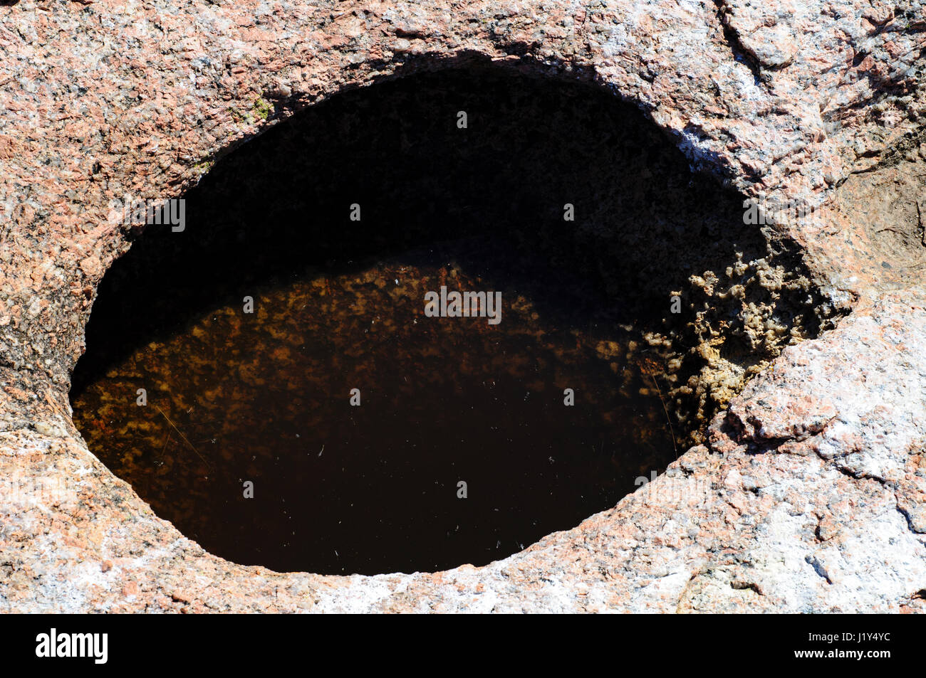 Red granite of Enchanted Rock near the Edwards Plateau in the Texas ...