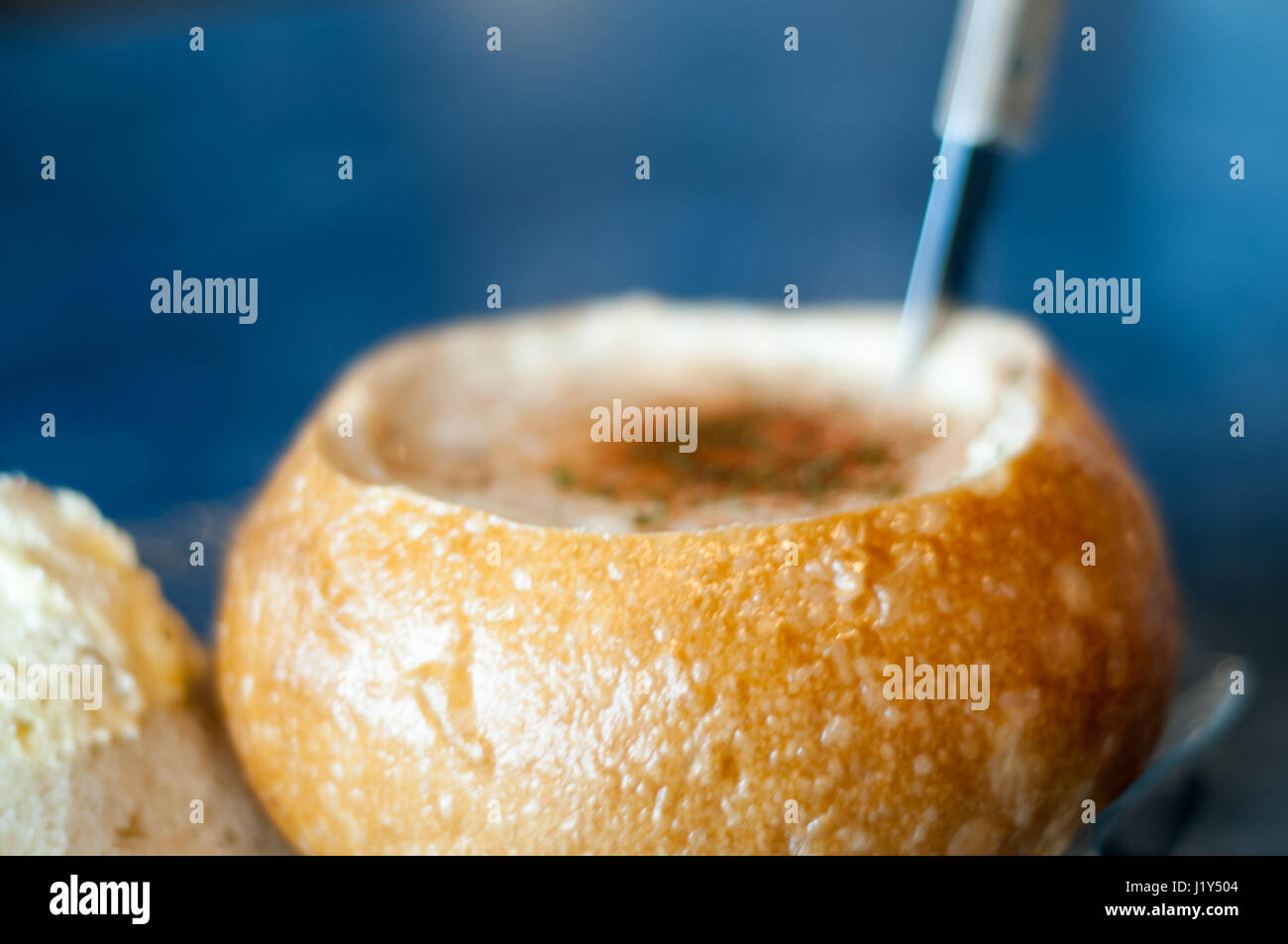 Clam chowder bread bowl hi-res stock photography and images - Alamy