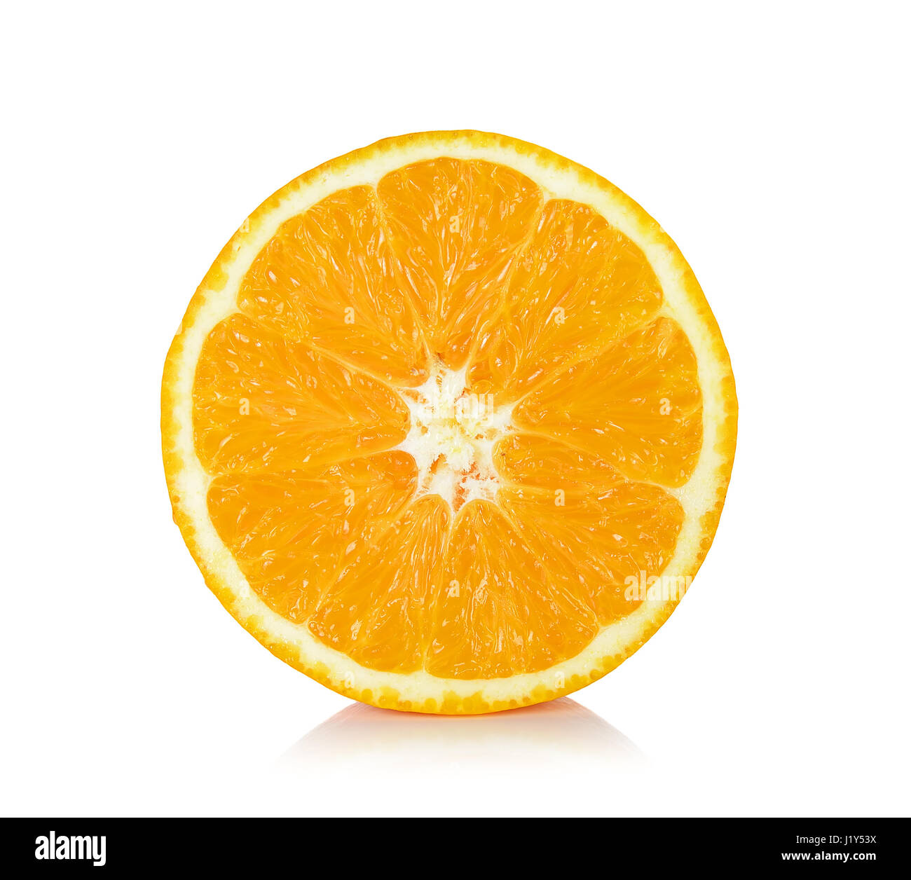 Half sliced orange isolated on the white background Stock Photo - Alamy