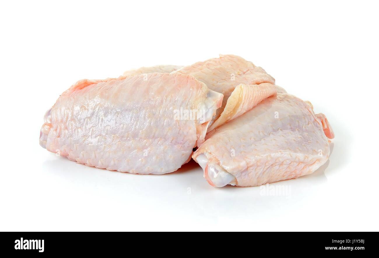 Raw chicken wing isolated on white background Stock Photo - Alamy