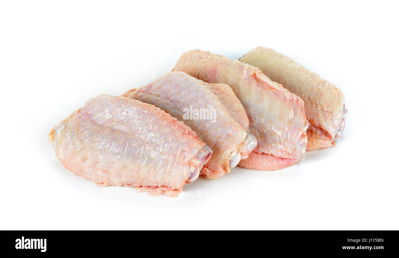 Raw chicken wing isolated on white background Stock Photo - Alamy