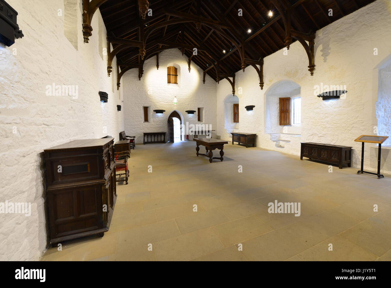 Hall at Cahir castle in Ireland Stock Photo - Alamy