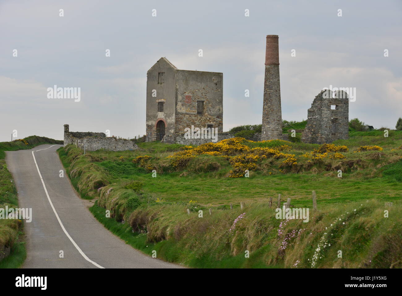 Abandoned copper mine on the copper coast road in Ireland Stock Photo ...