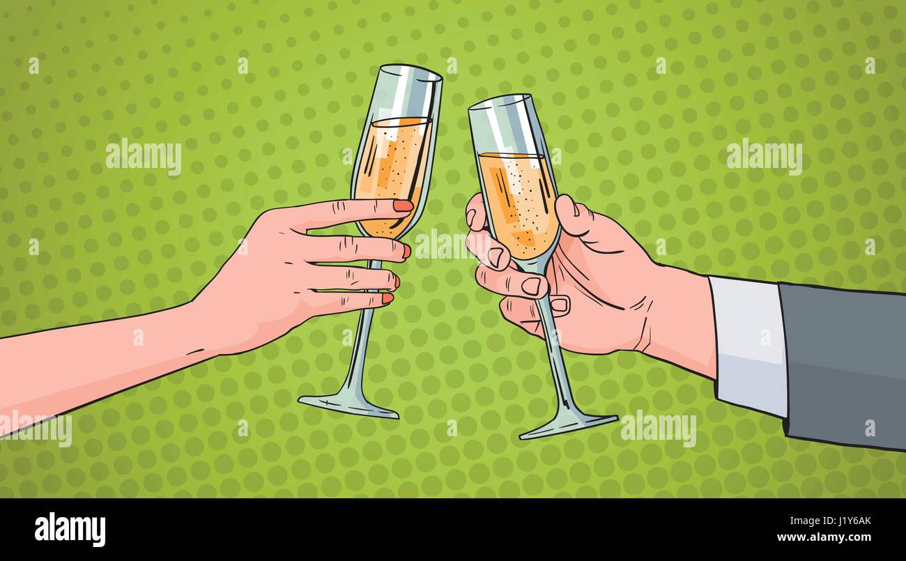 Vintage Couple Toasting Stock Vector Images Alamy