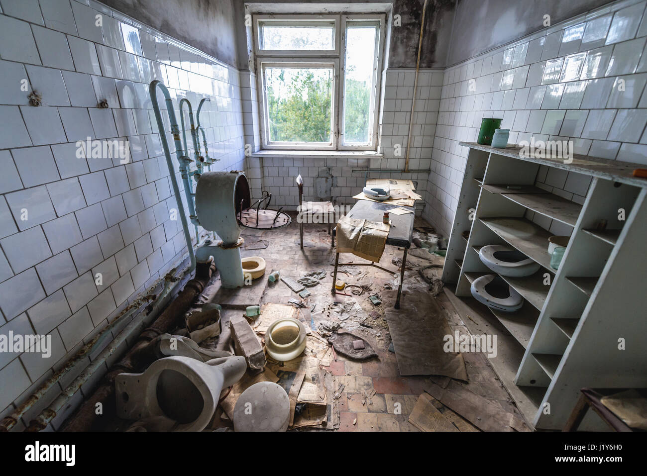 Interior of Hospital No. 126 of Pripyat ghost city, Chernobyl Nuclear ...