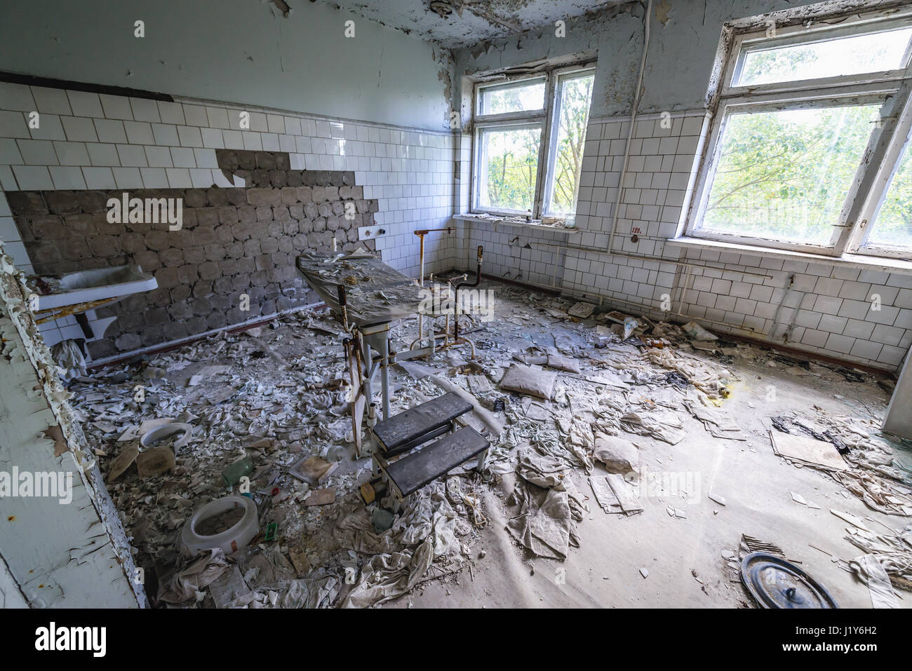 Operating room in Hospital No. 126 of Pripyat ghost city, Chernobyl ...