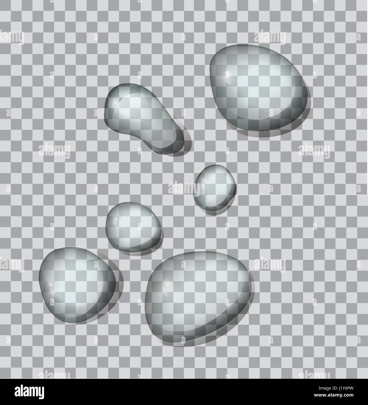 Vector blue drops of water on transparent background. Fresh spray ...