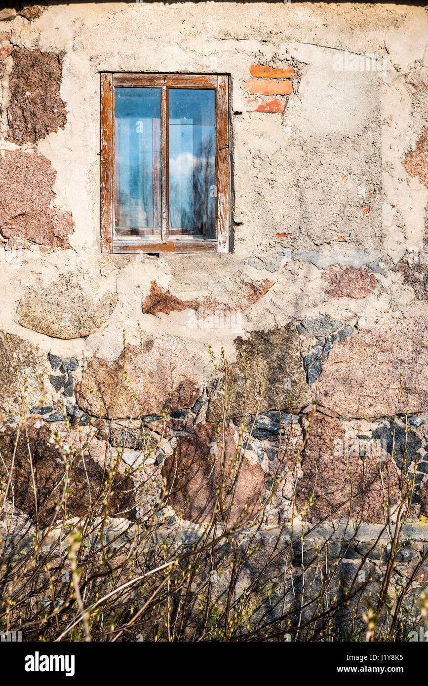 old rock building in latvia countryside with window Stock Photo - Alamy