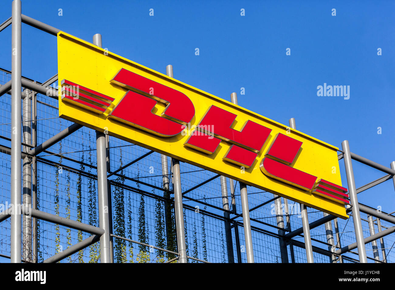 DHL Sign baner delivery service Logo, Sign DHL logo, Dhl sign Stock ...