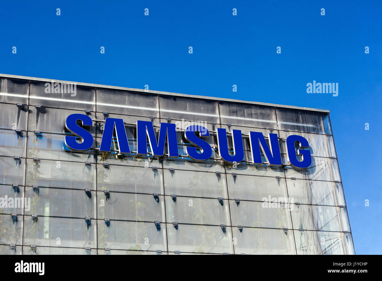 Samsung building Logo, Sign, Prague, Czech Republic, Europe Stock Photo ...