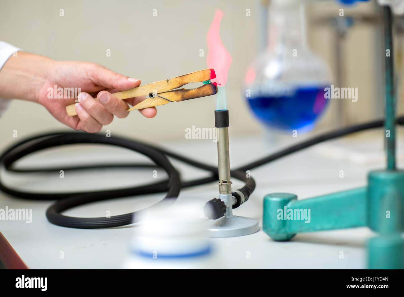 Chemistry laboratory equipment flame hi-res stock photography and ...