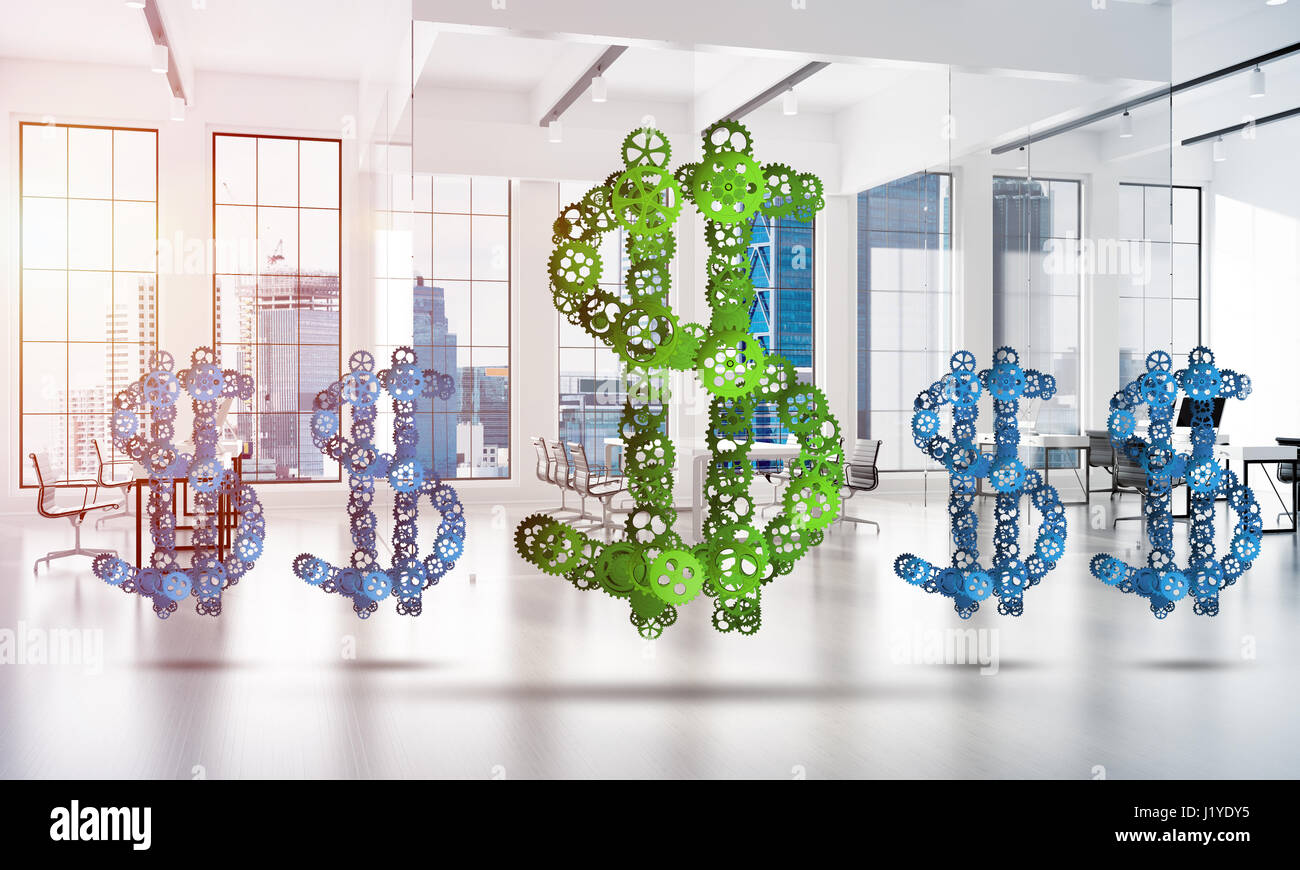 Connections and networking concepts as means of money earning on white ...