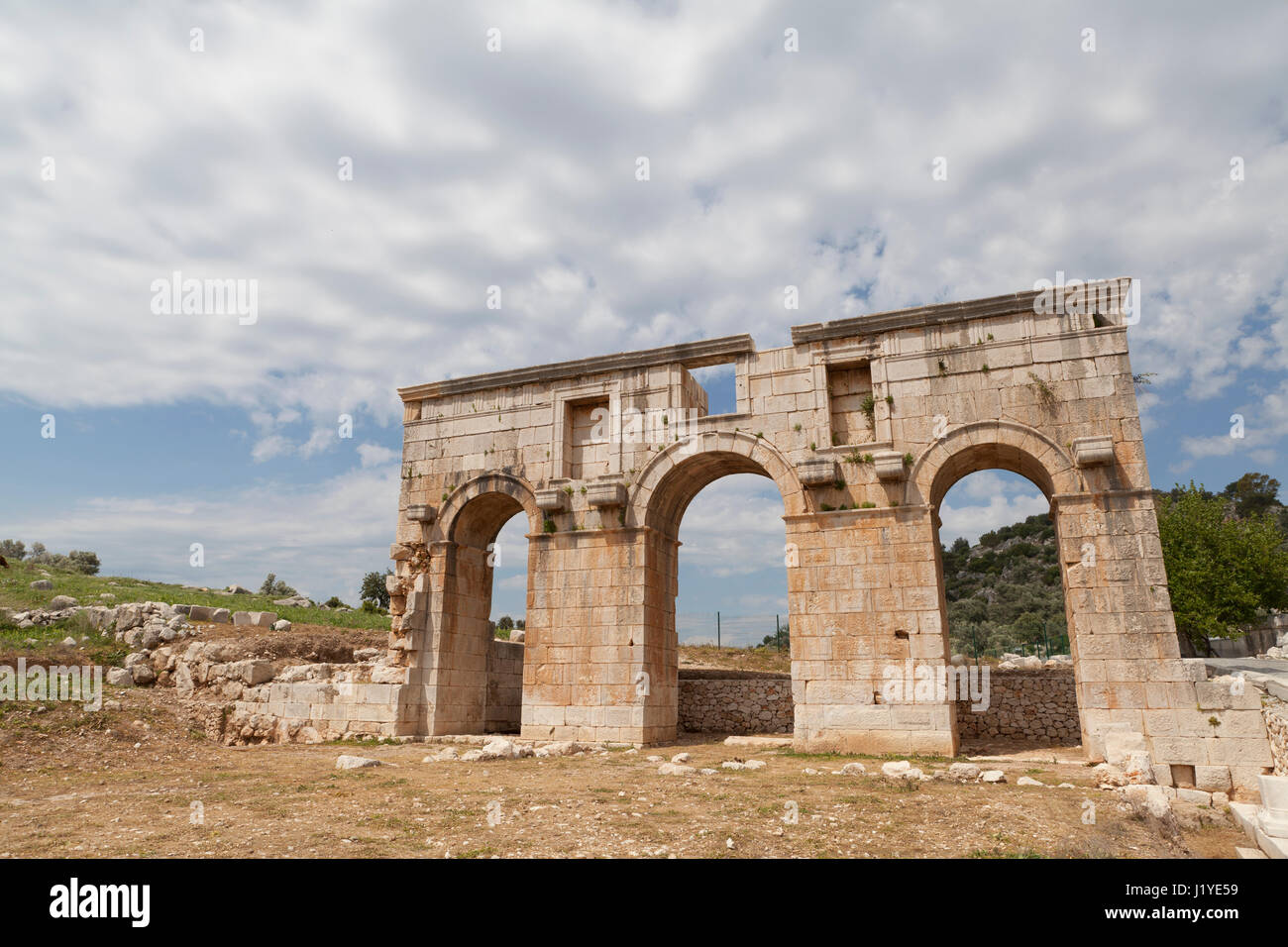 Arch of Modestus at Patara Stock Photo - Alamy