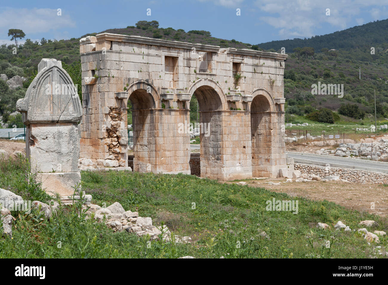 Arch of Modestus at Patara Stock Photo - Alamy