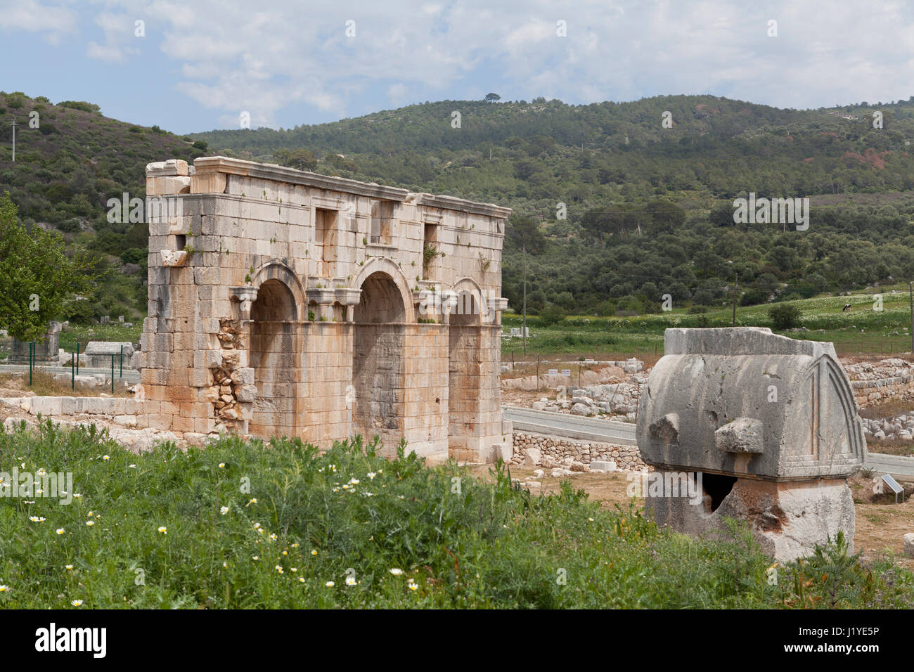 Arch of Modestus at Patara Stock Photo - Alamy