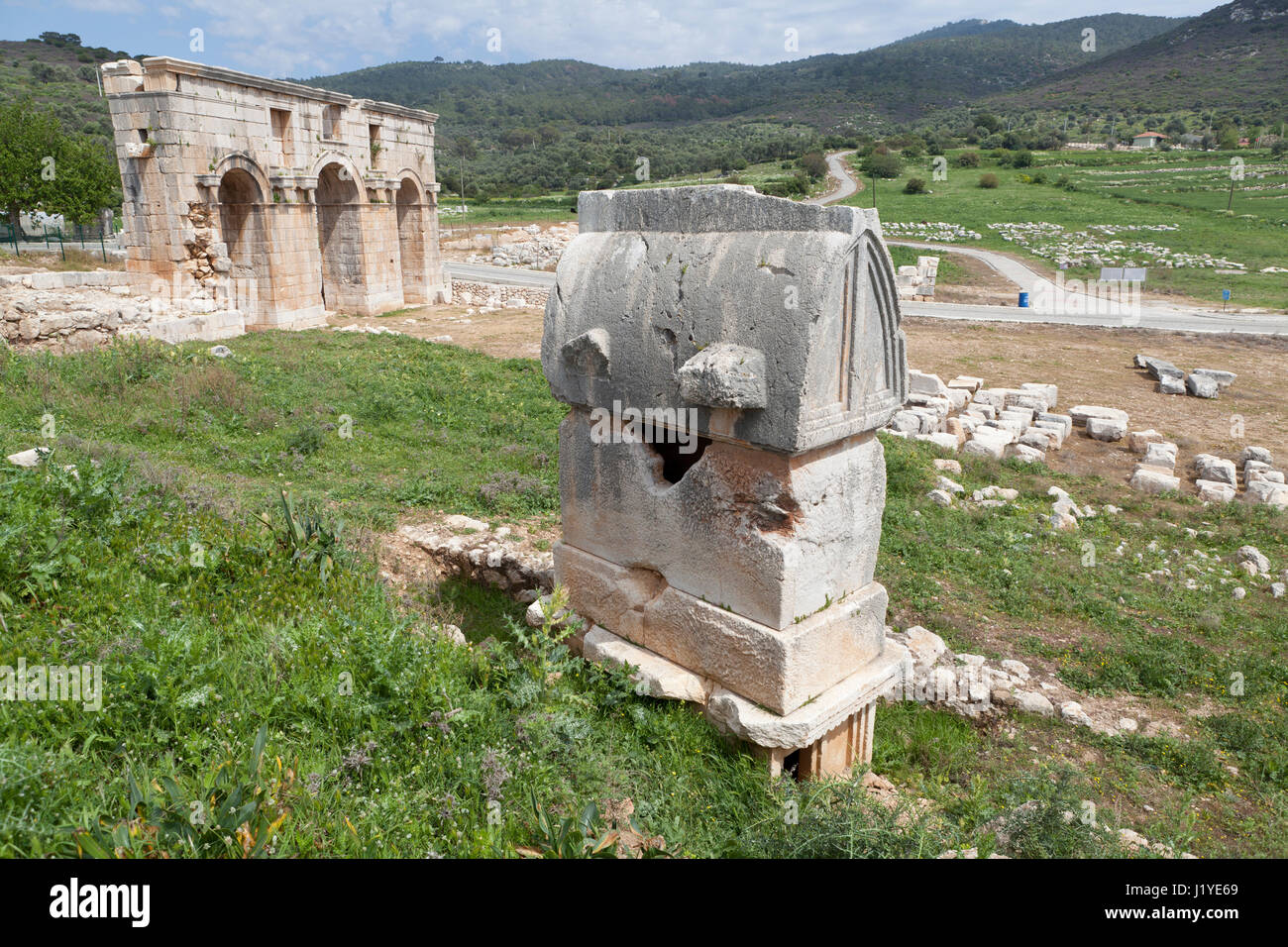 Arch of Modestus at Patara Stock Photo - Alamy