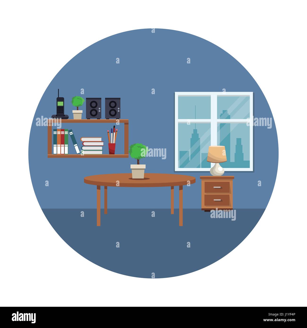 Study room interior working Cut Out Stock Images & Pictures - Alamy