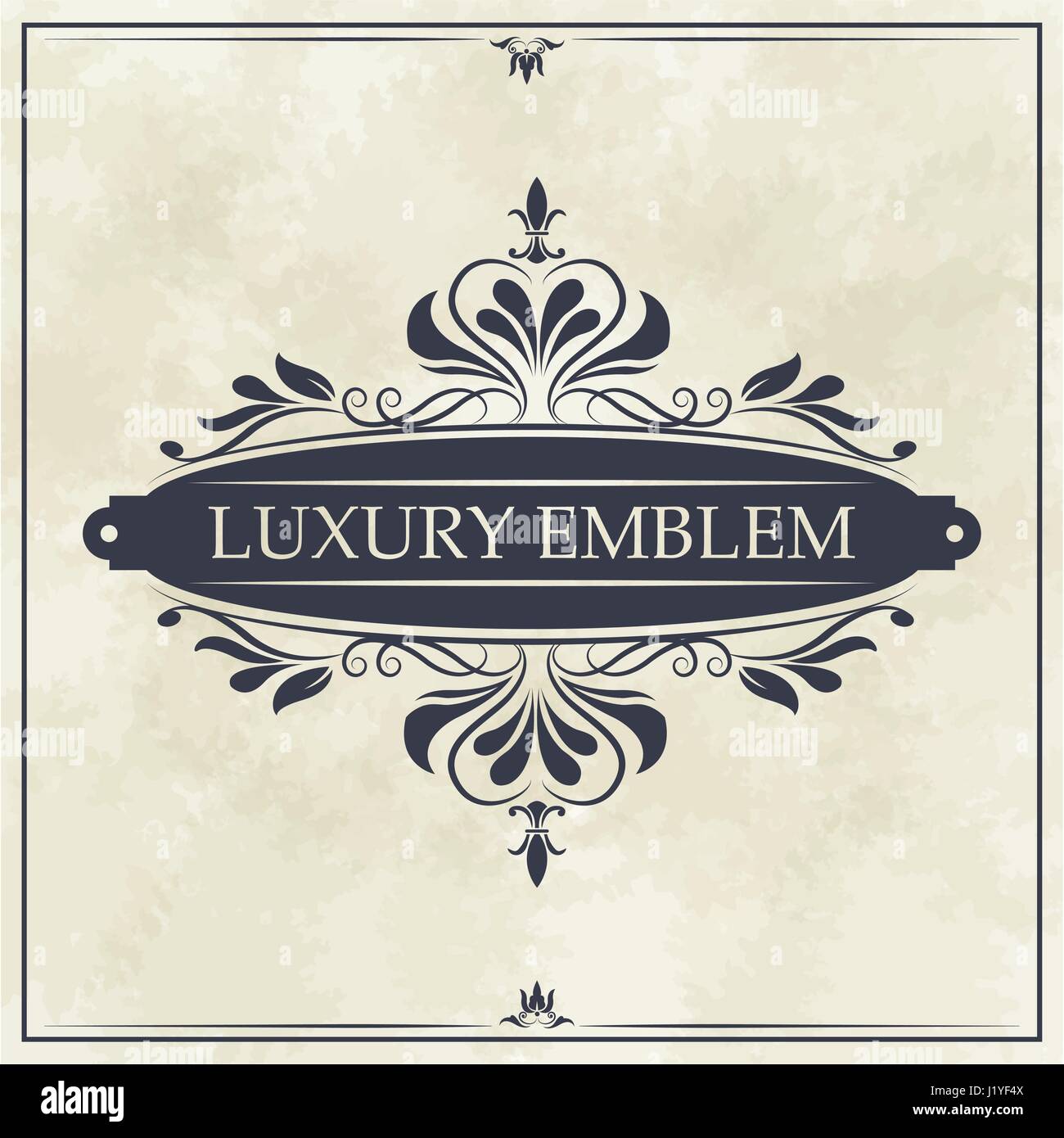 luxury emblem swirl ornament typographic design Stock Vector Image ...