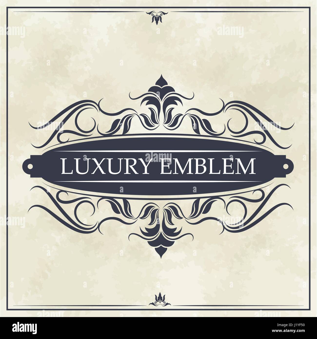 luxury emblem swirl ornament typographic design Stock Vector Image ...