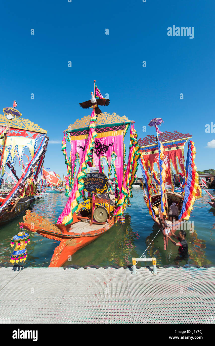 Traditional Bajau's boat called Lepa-Lepa decorated with colorfull ...