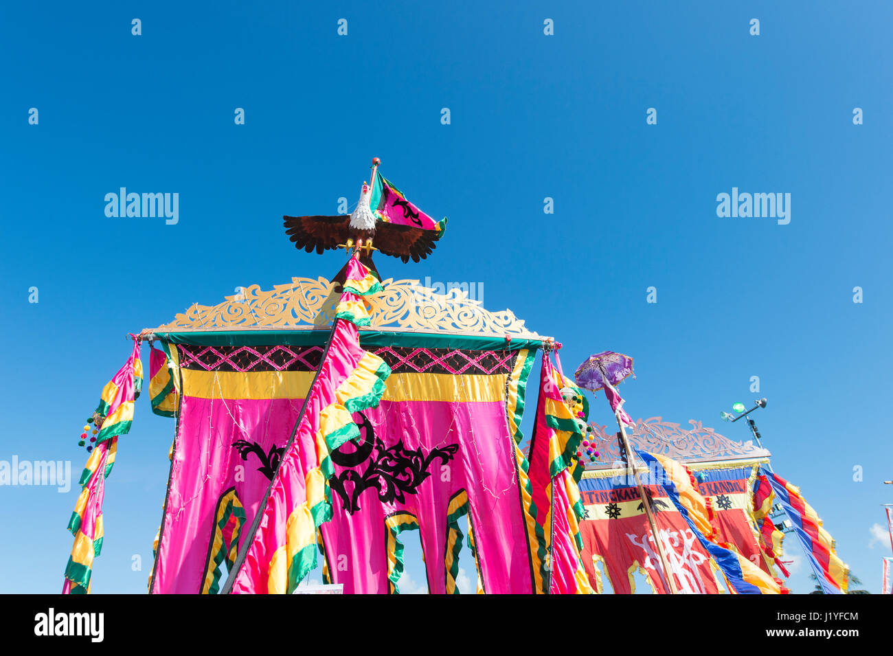 Traditional Bajau's boat called Lepa-Lepa decorated with colorfull ...