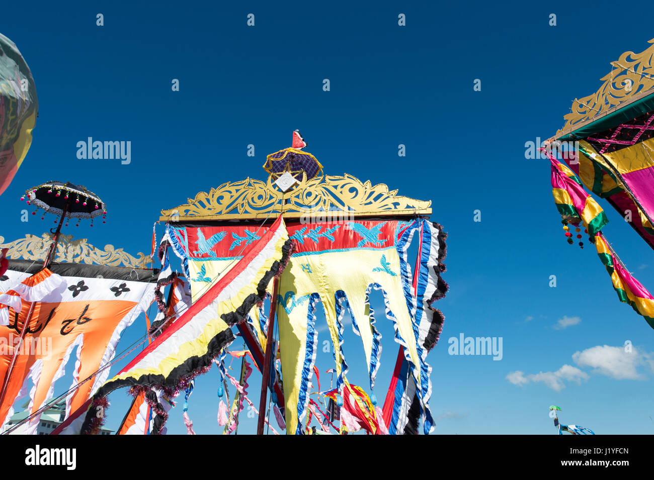 Traditional Bajau's boat called Lepa-Lepa decorated with colorfull ...