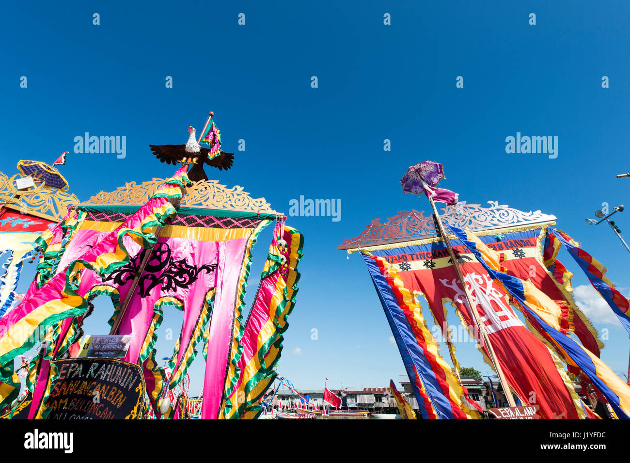 Traditional Bajau's boat called Lepa-Lepa decorated with colorfull ...