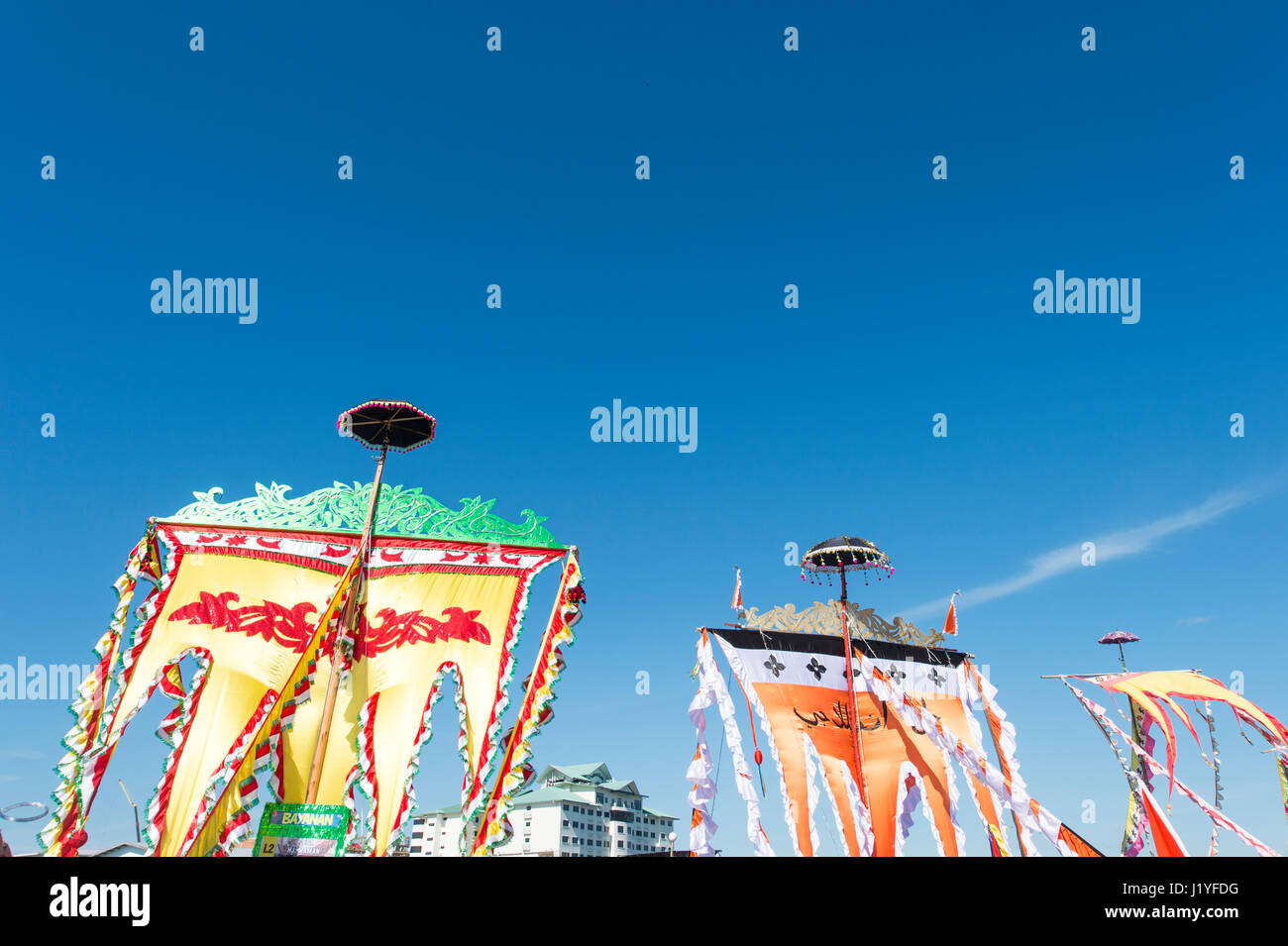 Traditional Bajau's boat called Lepa-Lepa decorated with colorfull ...