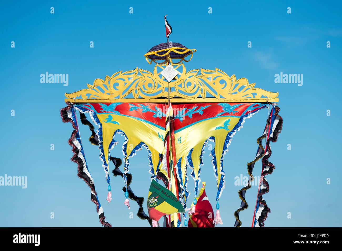 Traditional Bajau's boat called Lepa-Lepa decorated with colorfull ...