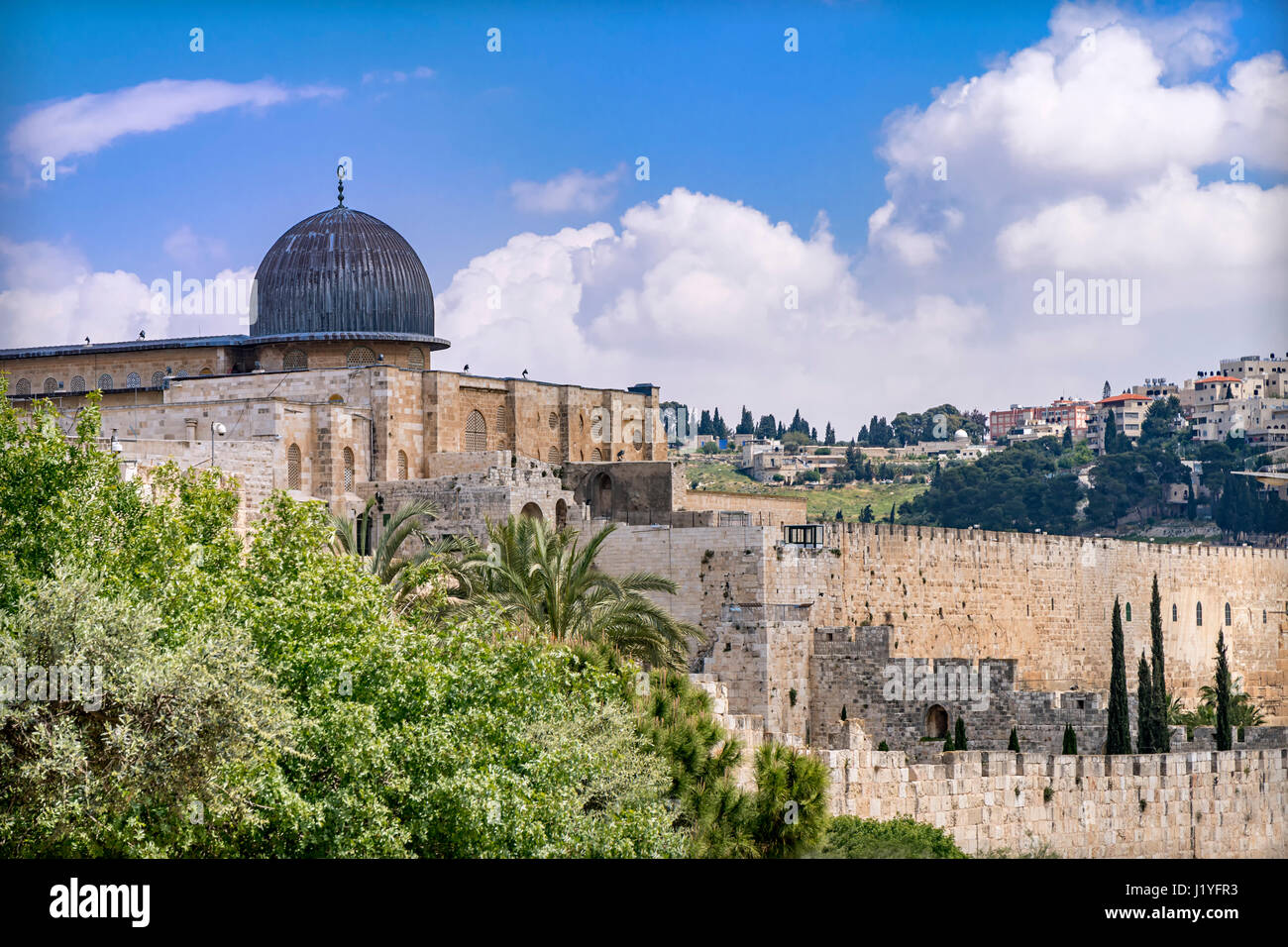 Fortification medieval walls of Jerusalem, Israel Stock Photo - Alamy