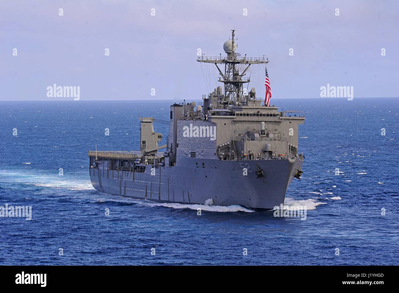 The U.S. Navy Harpers Ferry-class amphibious dock landing ship USS ...