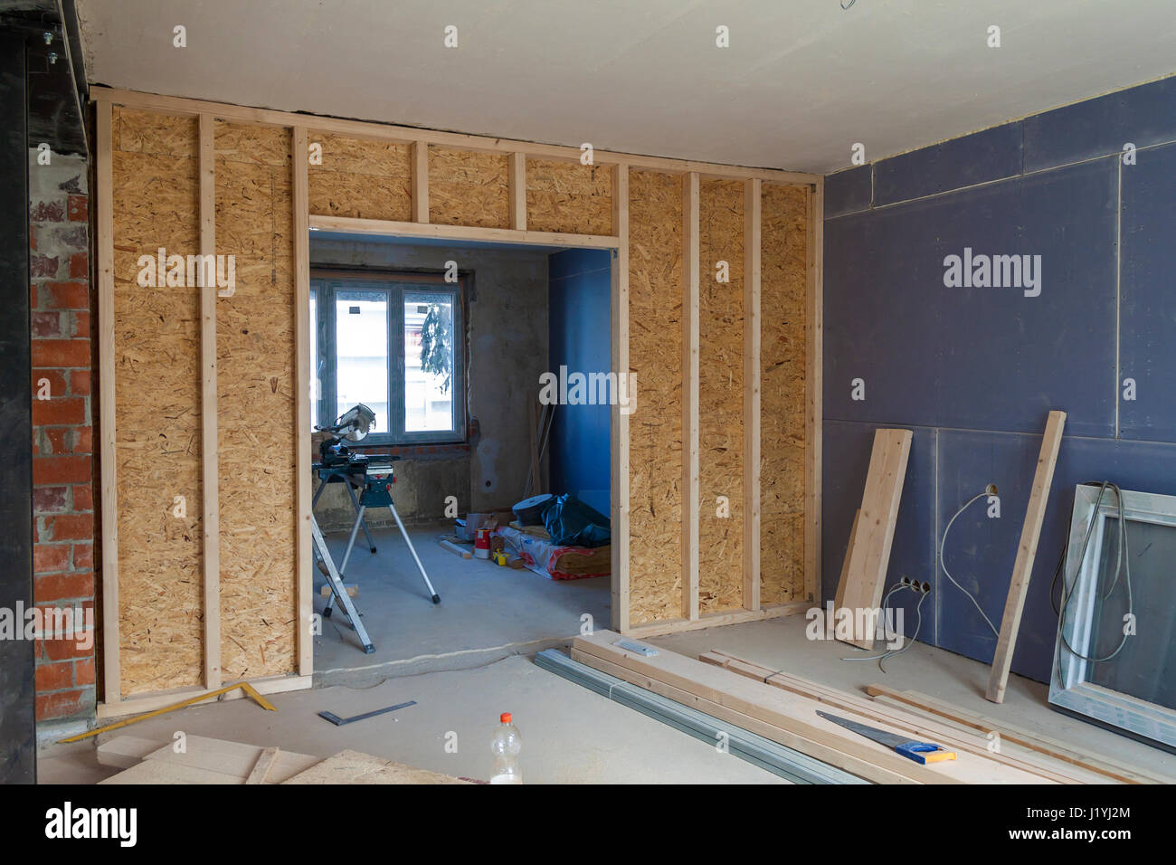 Interior of a house under construction. Renovation of an apartment ...