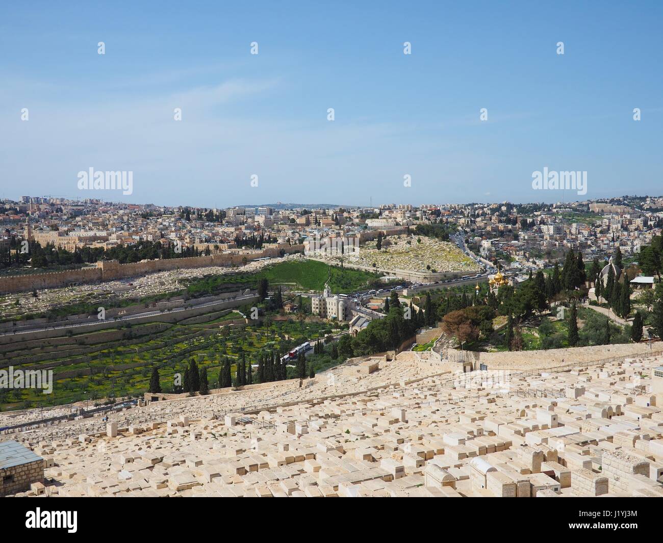 Panoramic view of Jerusalem from mount olives Stock Photo - Alamy