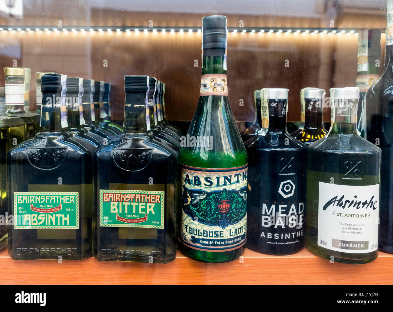 Shop selling Absinthe, Prague, Czech Republic Stock Photo - Alamy