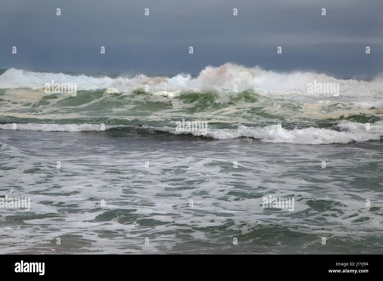 Stormy Waves Breaking Stock Photo - Alamy