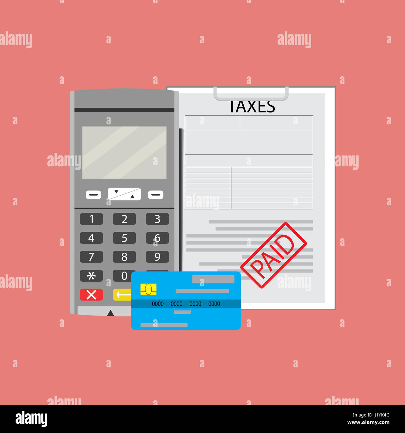 Payment transaction tax. Paying transfer money for tax. Vector ...