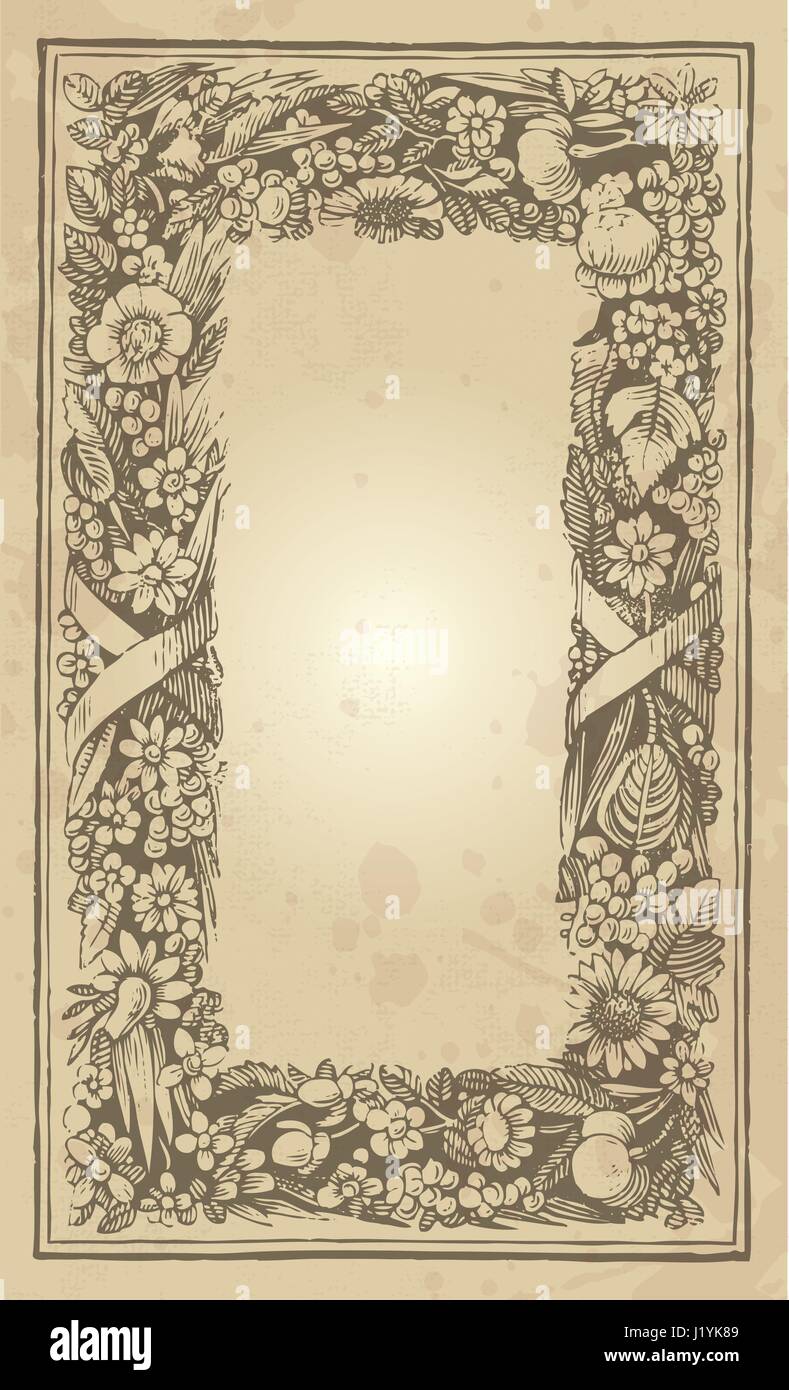 Old woodcut border Stock Vector Images - Alamy