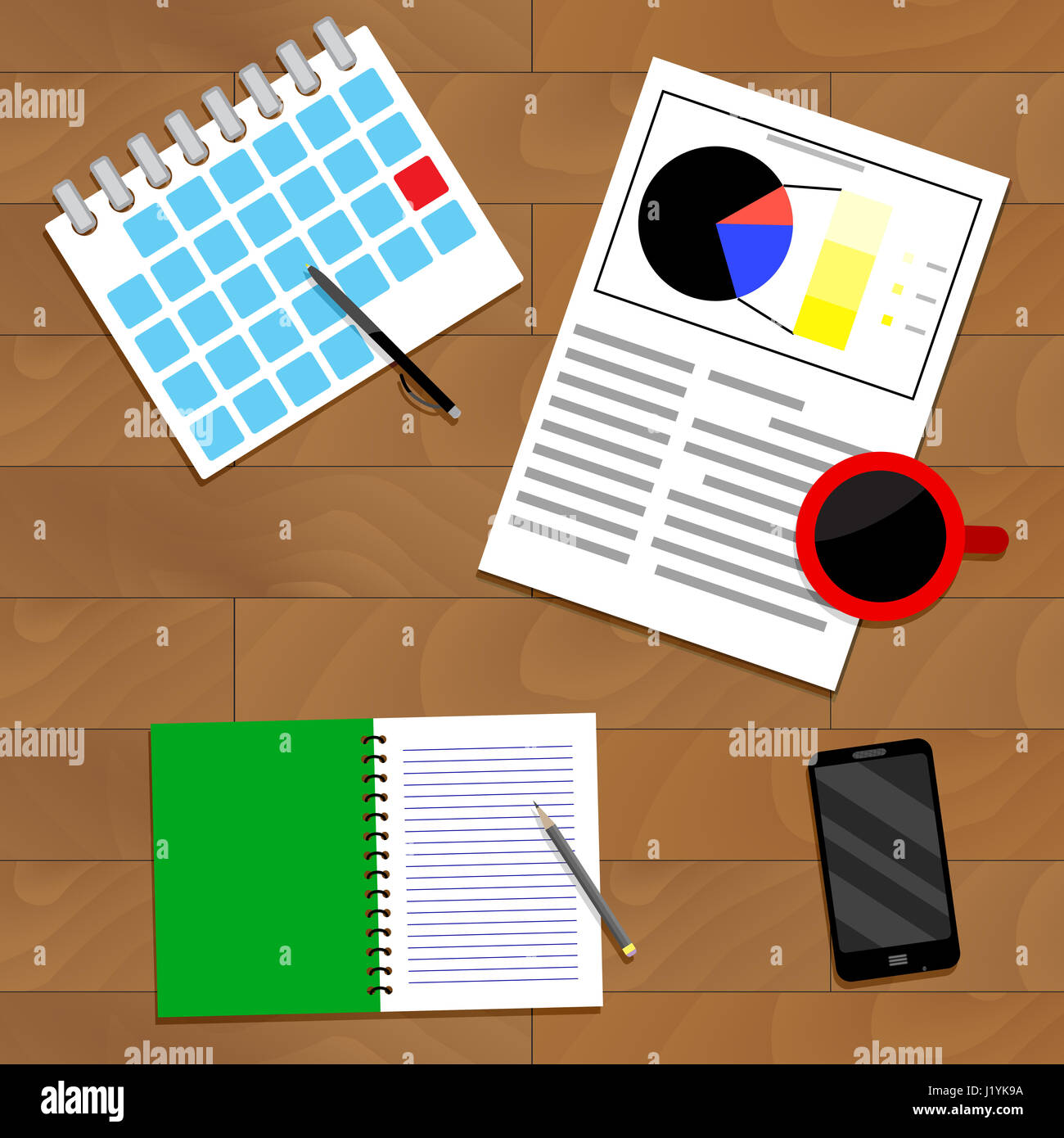 Strategic planning top view. Analysis and organize plan. Vector ...