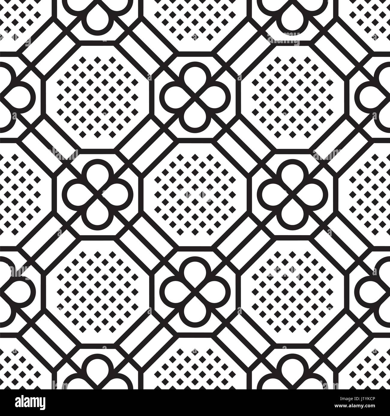 seamless geometric pattern, monochrome design, tileable vector image ...