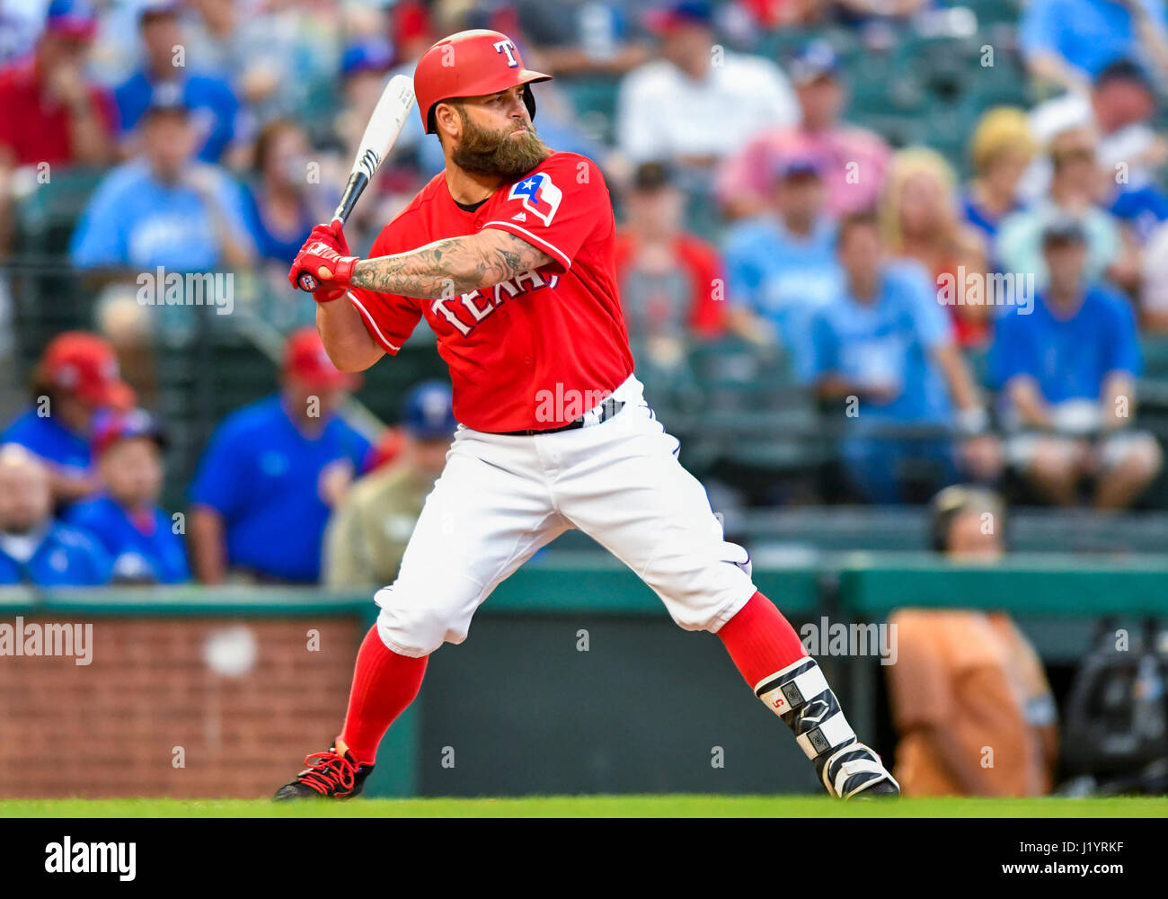 APR 20, 2017: Texas Rangers first baseman Mike Napoli #5 during an MLB ...