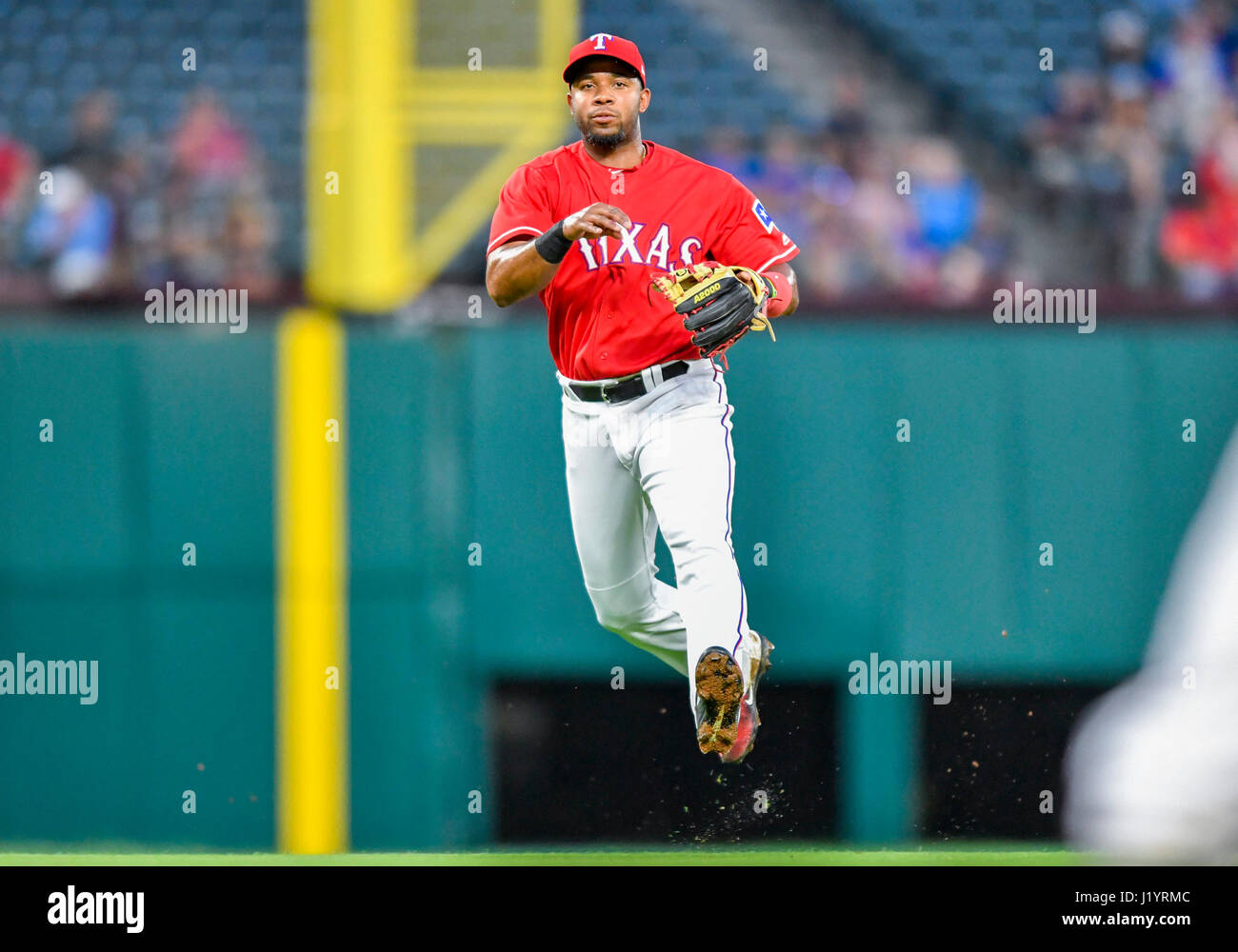 APR 20, 2017: Texas Rangers shortstop Elvis Andrus #1 during an MLB ...