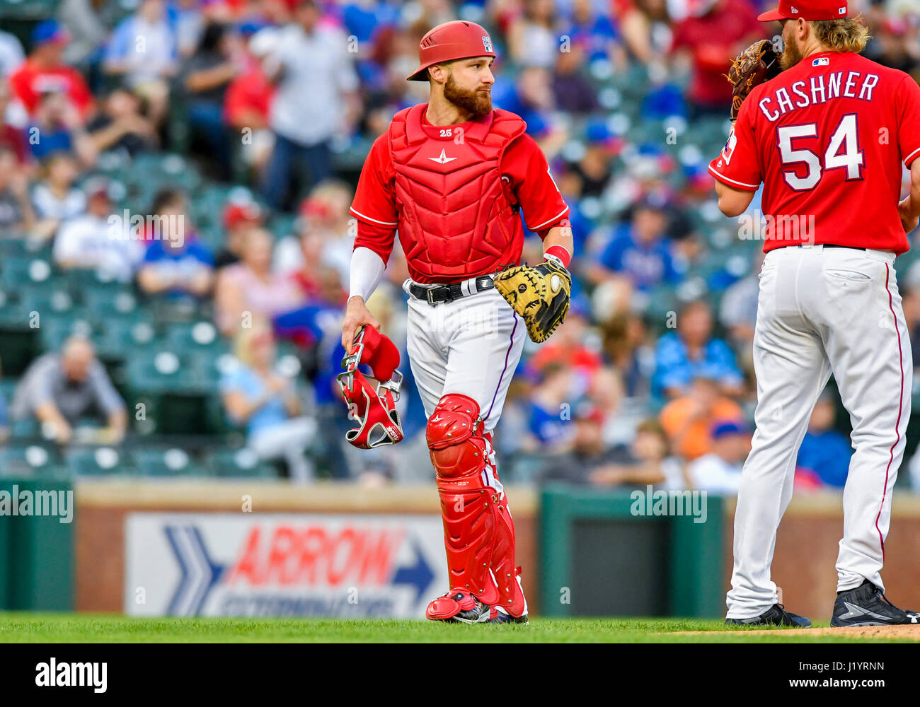 APR 20, 2017: Texas Rangers catcher Jonathan Lucroy #25 during an MLB ...
