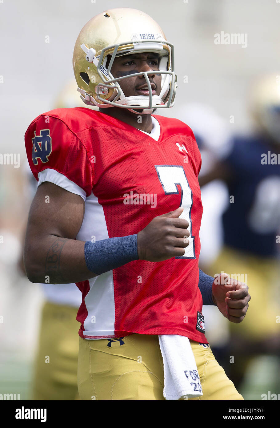 South Bend, Indiana, USA. 22nd Apr, 2017. Notre Dame quarterback ...