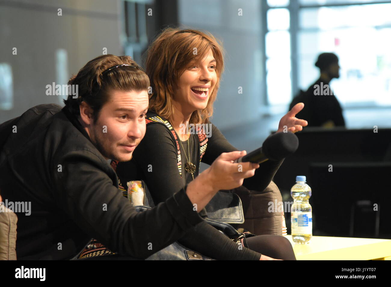 Frankfurt, Germany. 22nd April 2017. Daniel Portman, Natalia Tena (Game ...