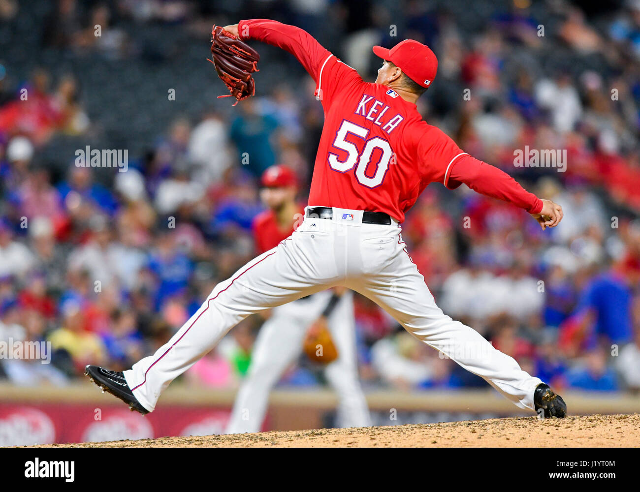 APR 20, 2017: Texas Rangers relief pitcher Keone Kela #50 during an MLB ...