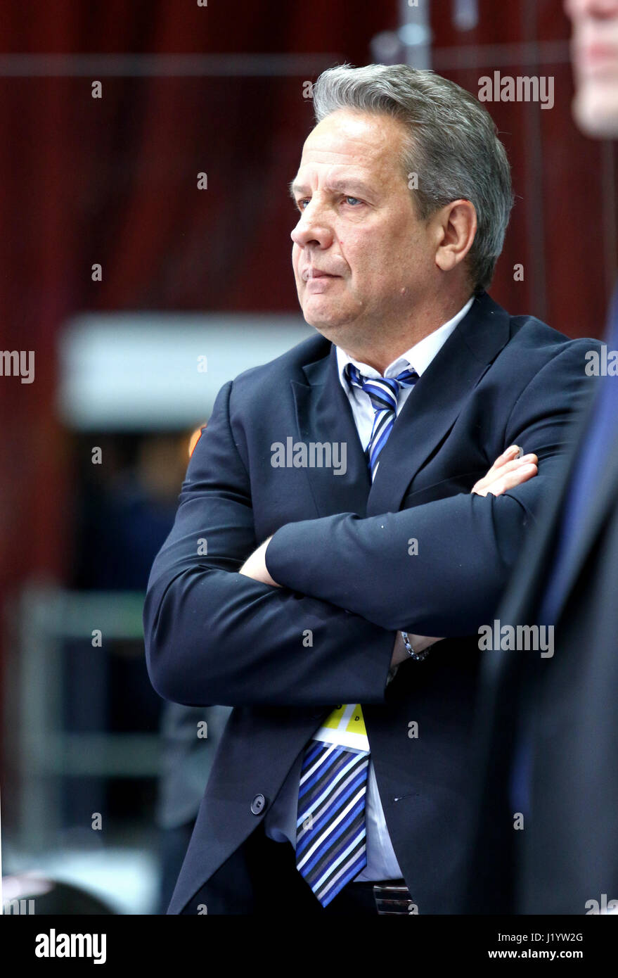 Kiev, Ukraine. 22nd April, 2017. Head coach of Hungary National Team ...