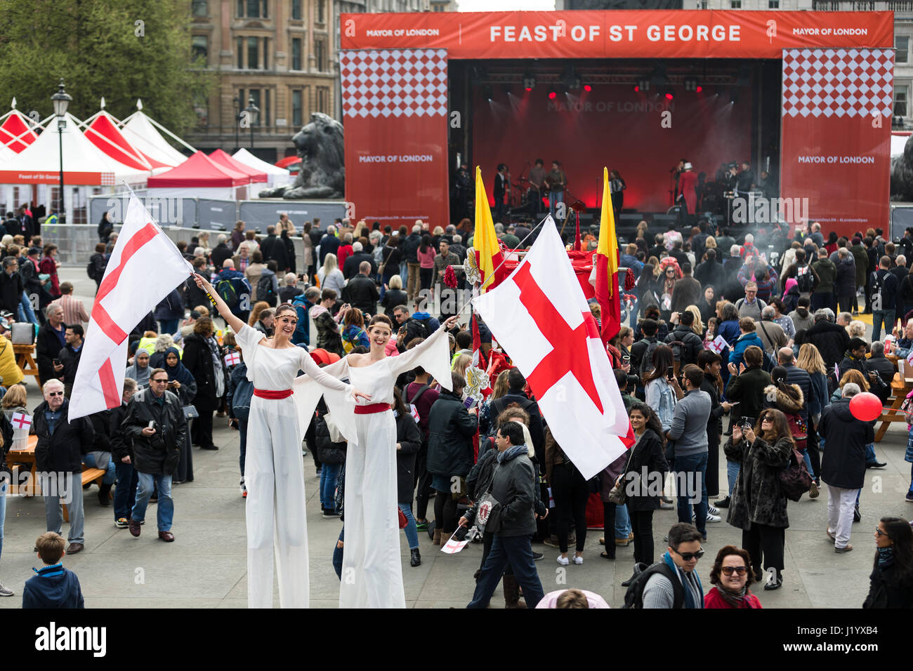 London, UK. 22nd April 2017. People celebrate St George's Day in ...